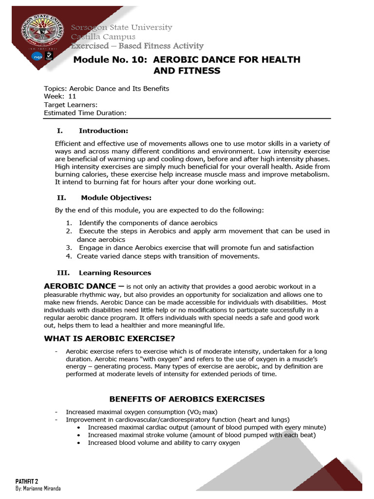 Pathfit 2 Final Module | Download Free PDF | Aerobic Exercise | Blood ...
