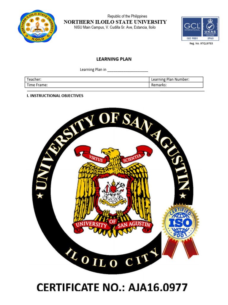 English Learning Plan Template Final | PDF | Learning | Cognitive Science