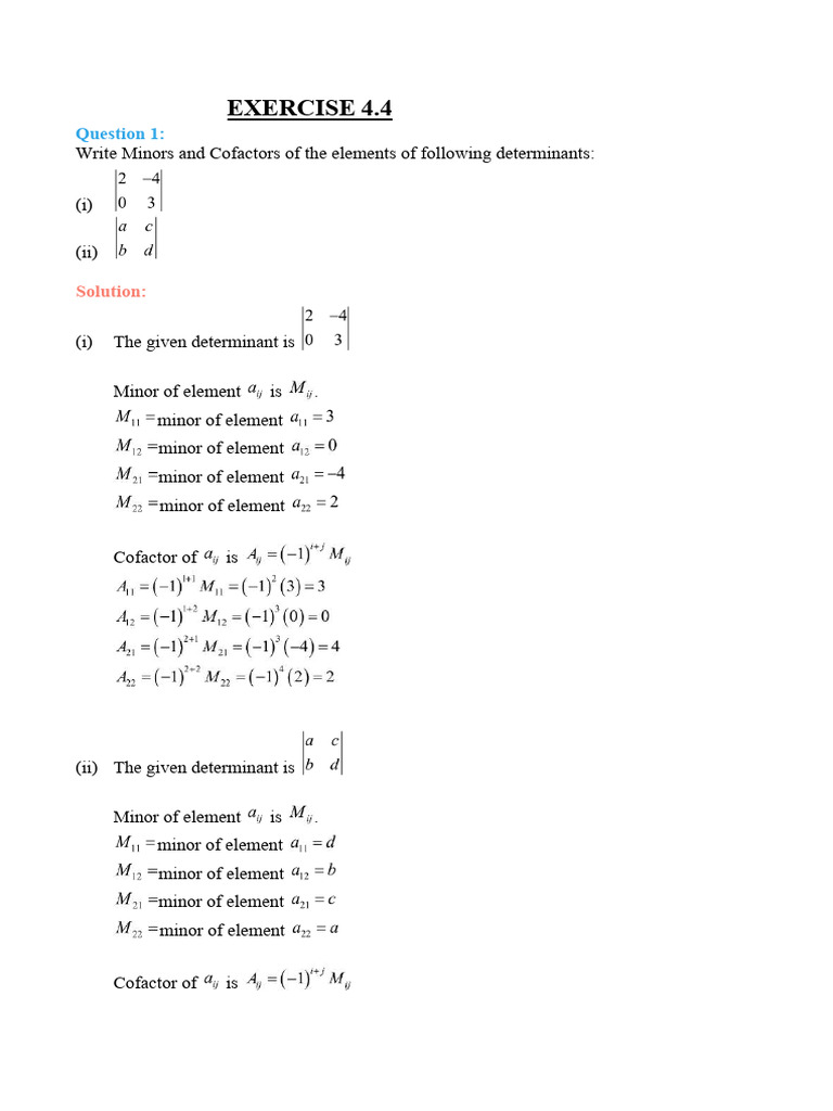 ch4 Exercise 4.3 | PDF