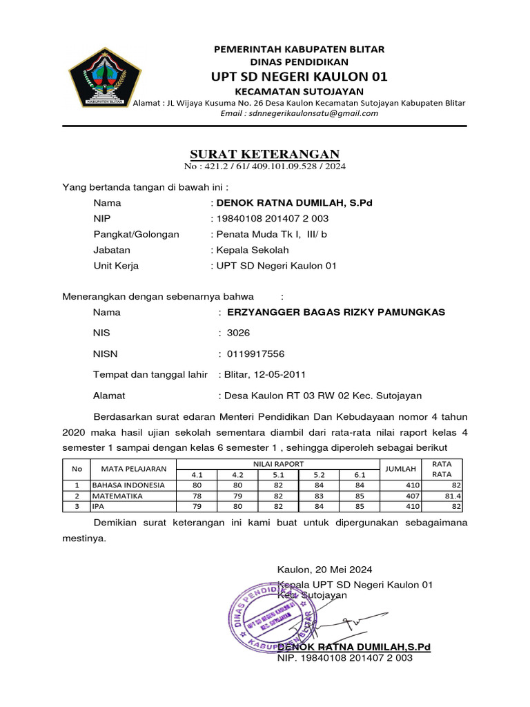 CONTOH Skhun 2024 | PDF