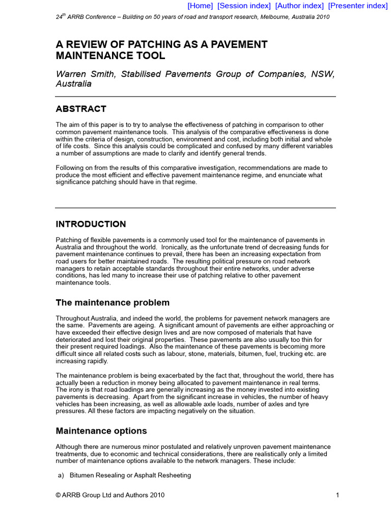 review_of_patching_pavement_as_maintenance_tool | Download Free PDF ...