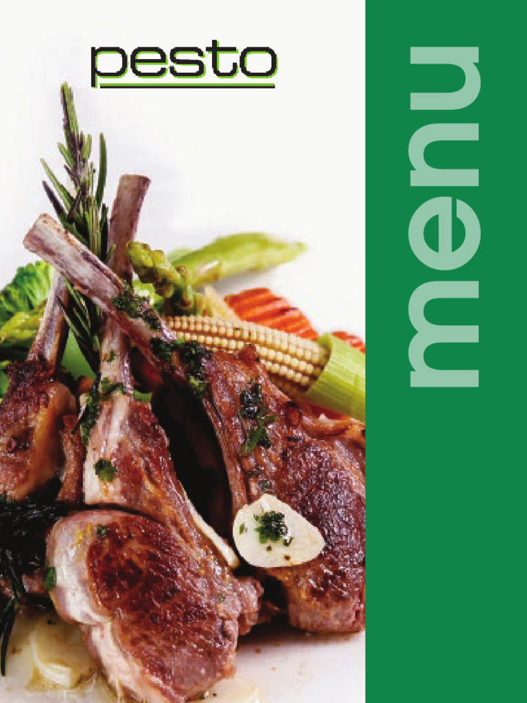 Pesto-Restaurant-Menu | PDF | Hamburgers | Salad