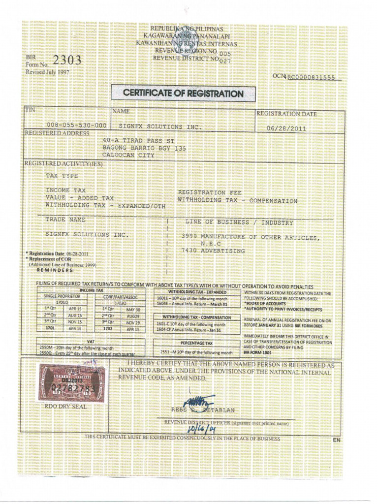 Signfx Bir 2303 | PDF