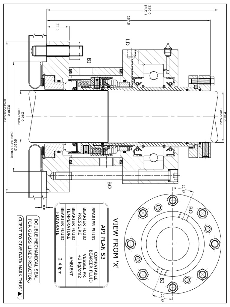 80.0 Mm Double Mechanical Seal Drawing | PDF