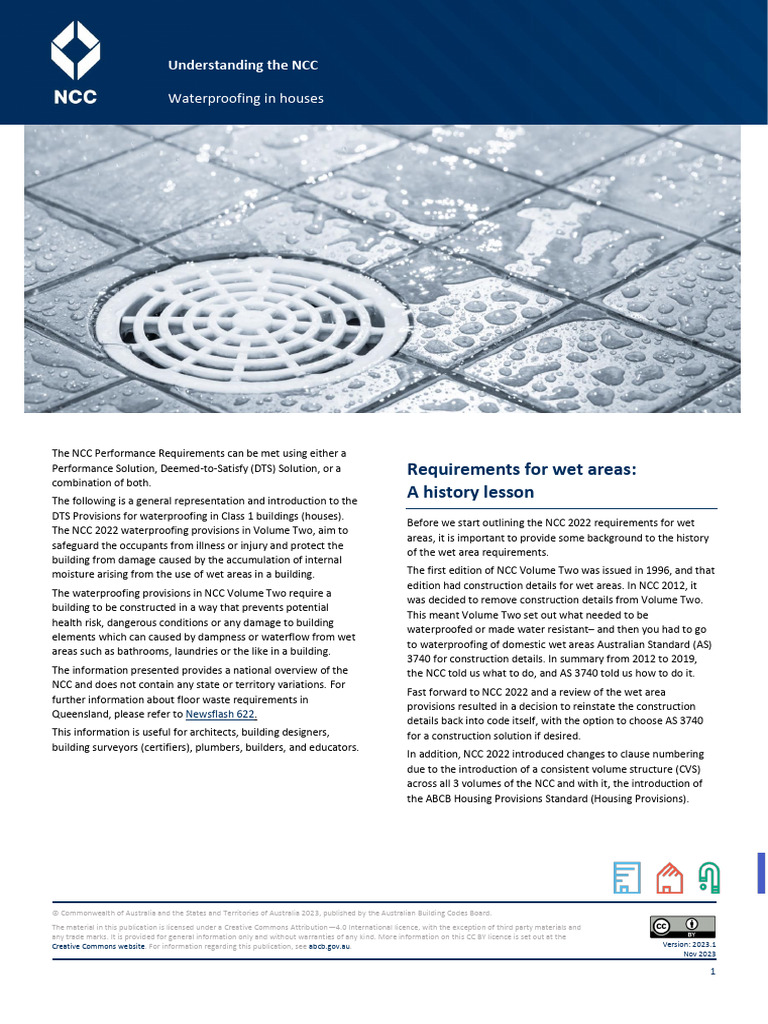 NCC Waterproofing Guide for Builders | PDF | Shower