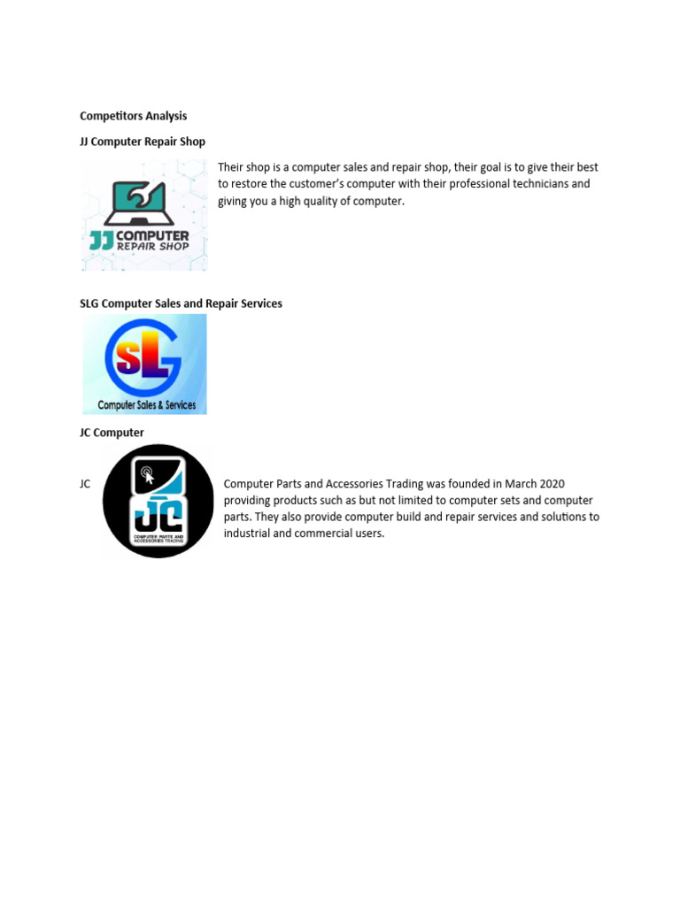 Computer Repair Market Competitors | PDF