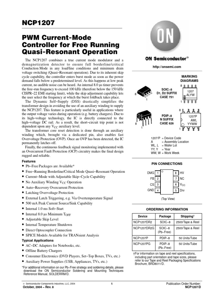 NCP1207 | PDF | Power Supply | Transformer