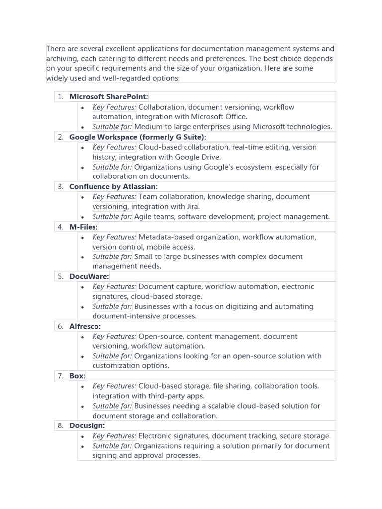 There Are Several Excellent Applications For Documentation Management ...