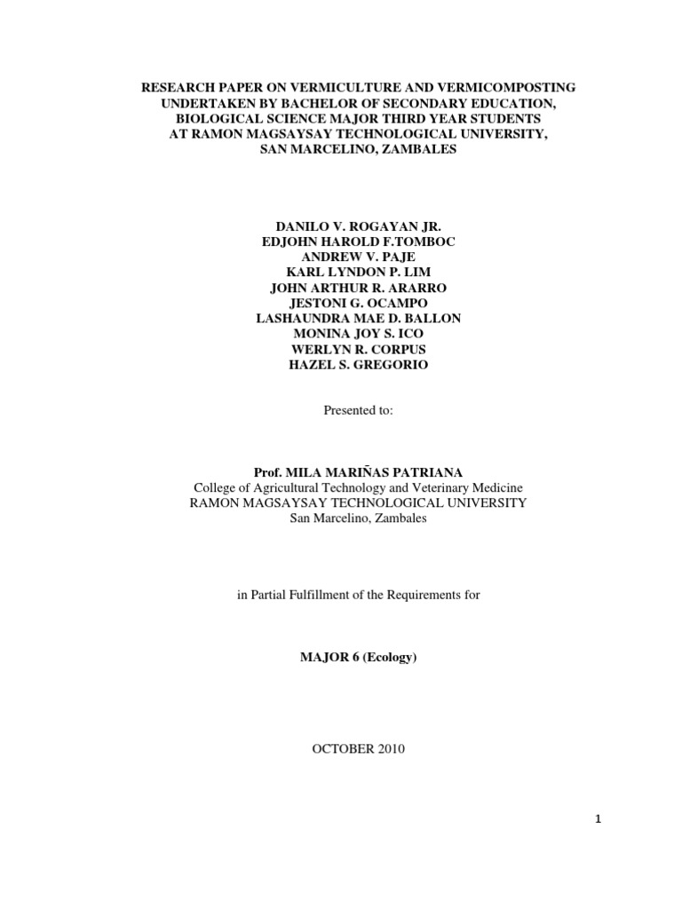 Vermiculture and Vermicomposting Study | PDF | Compost | Ecology