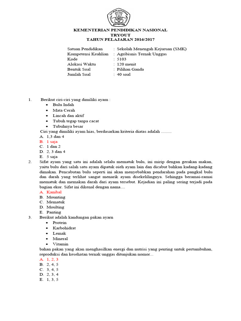 Soal To 2 2018 | PDF