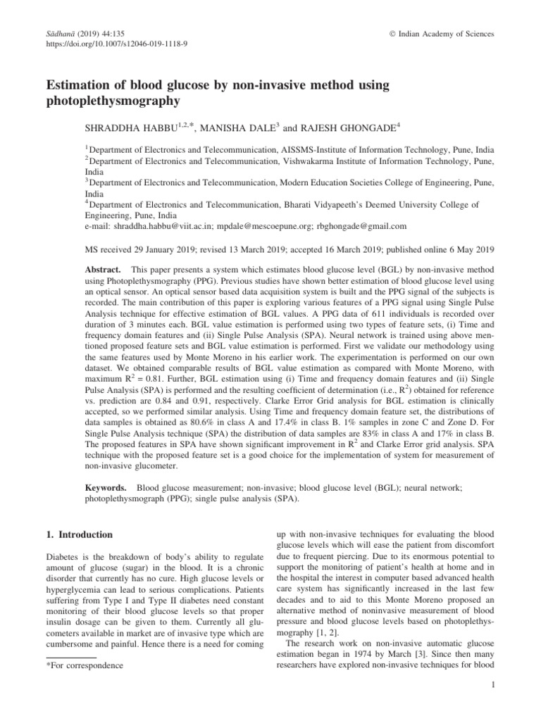 Estimation of Blood Glucose by Non Invas | PDF | Infrared | Artificial ... Estimation of Blood Glucose by Non Invas | PDF | Infrared | Artificial ...