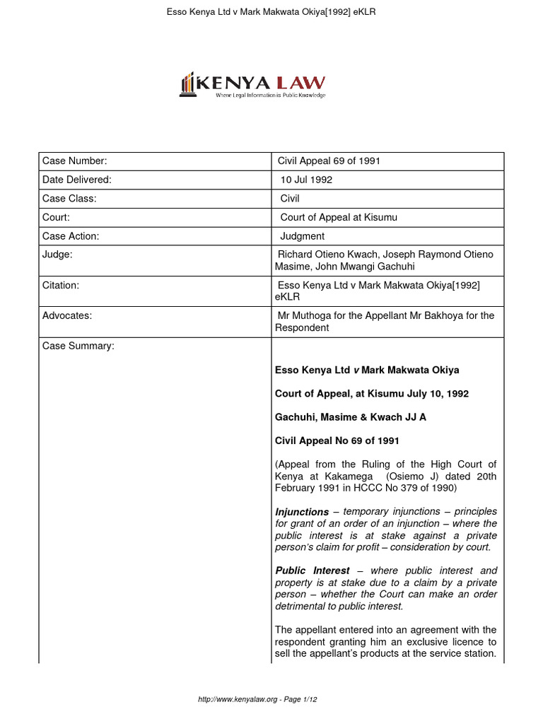 Civil Appeal 69 of 1991 | Download Free PDF | Lawsuit | Legal Remedy
