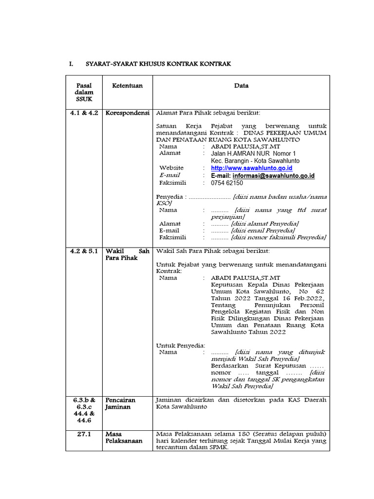 Syarat Syarat Khusus Kontrak... 4 | PDF