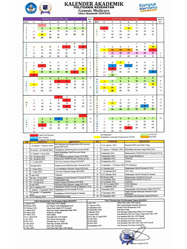 Kalender Akademik Ta. 2024 - 2025 | PDF