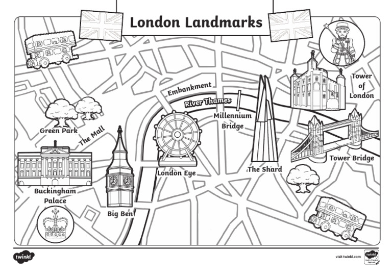 T G 1676027478 London Landmarks Colouring Map - Ver - 4 | PDF