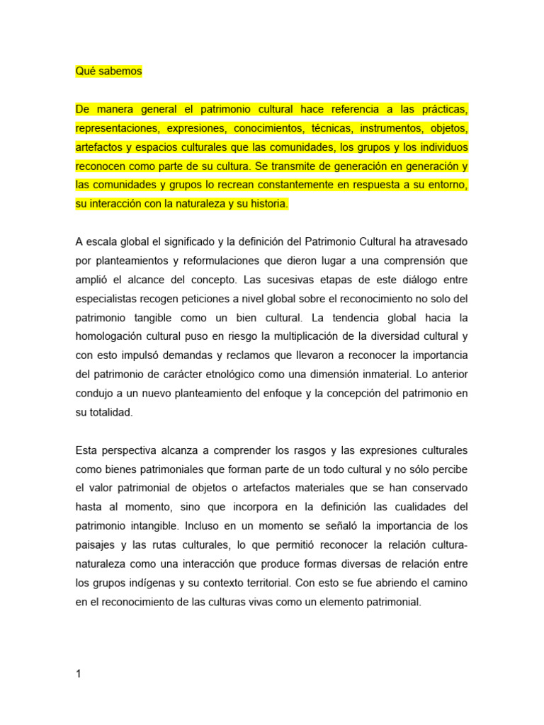 patrimonio cultural final | Descargar gratis PDF | Patrimonio cultural | Bienes (Ley)