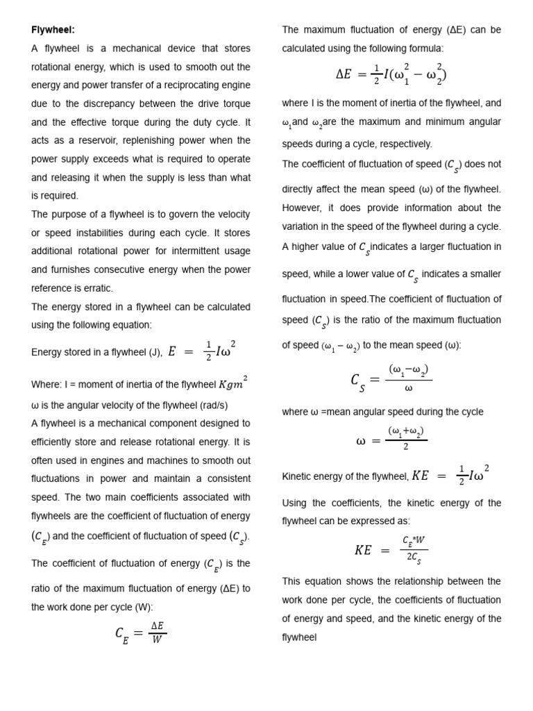 Flywheel and Governors | PDF | Torque | Quantity