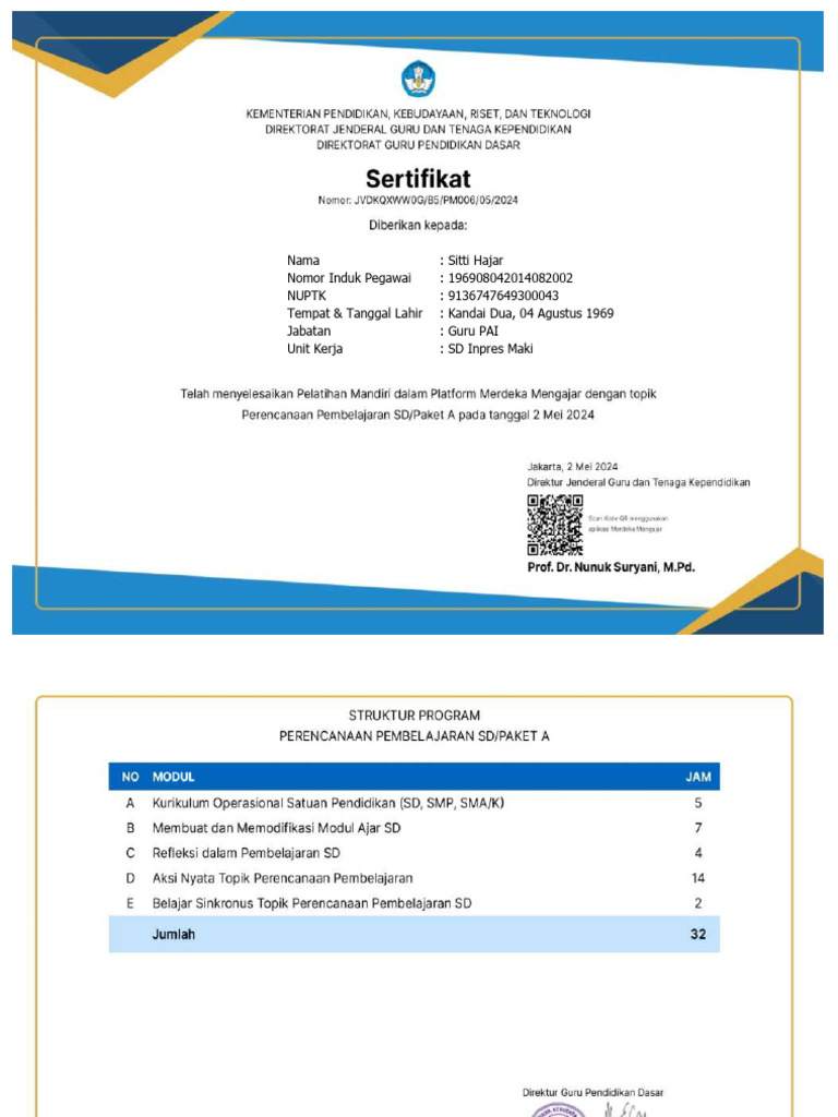 Sert PMM ( Sitti Hajar, S.Pd) | PDF