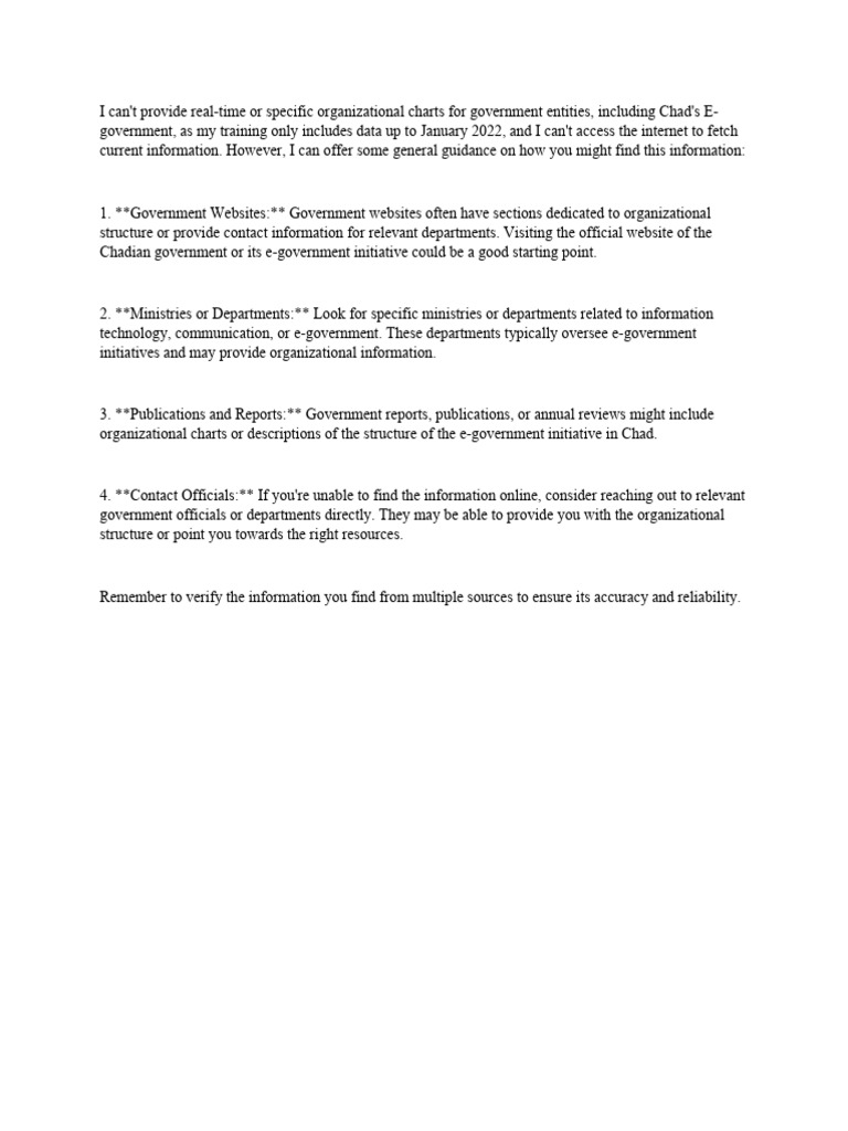 Finding Chad's E-Government Structure | PDF