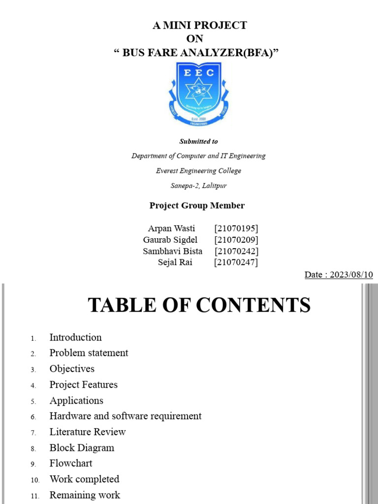 Bfa Presentation | PDF | Bus | Fare