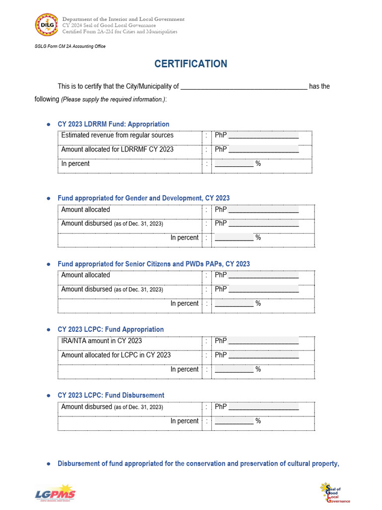 SGLG Form 2024 | PDF | Stairs