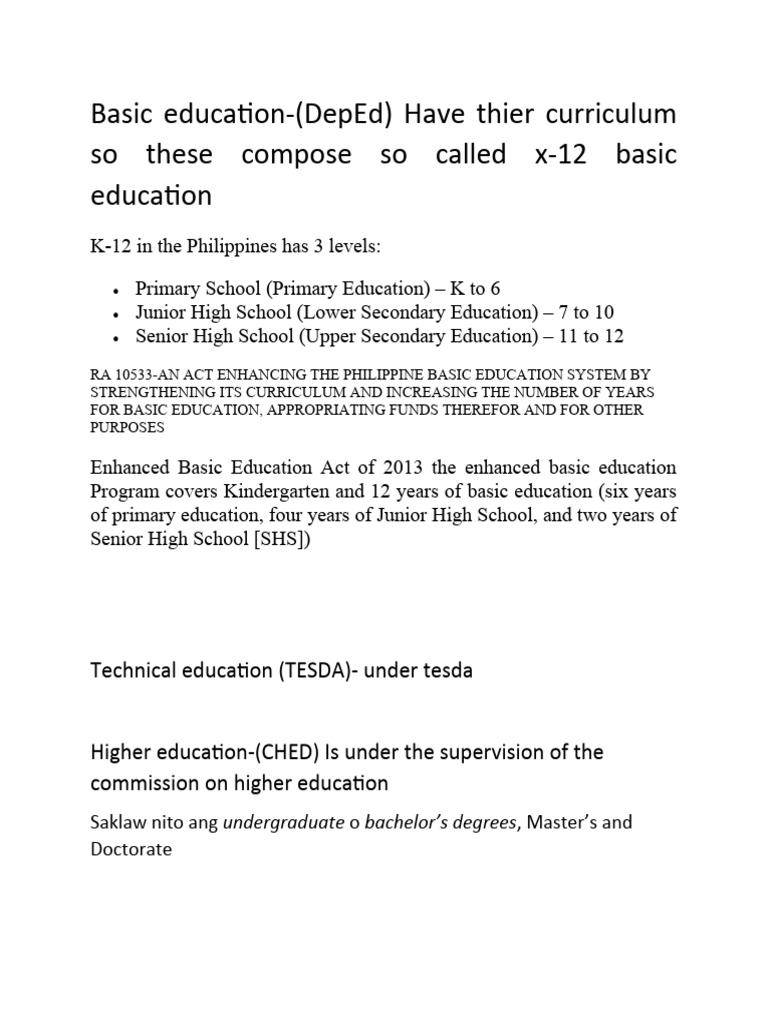 Basic Education | PDF | Social Science | Self-Improvement