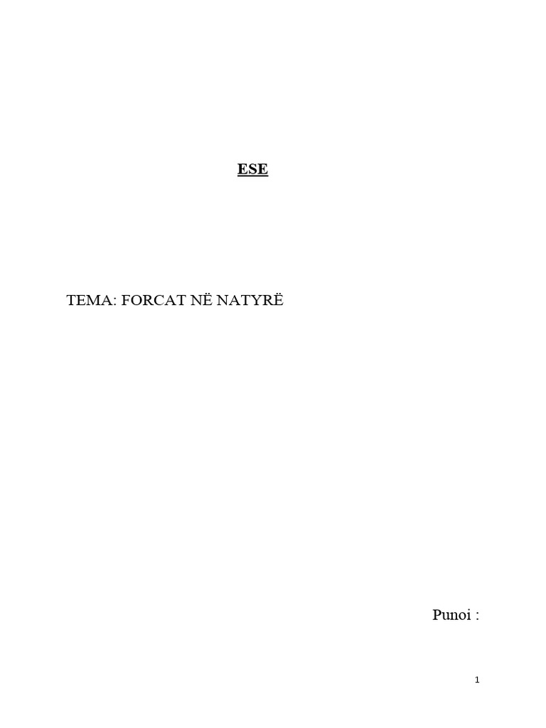 Projekt Forcat Ne Natyre | PDF