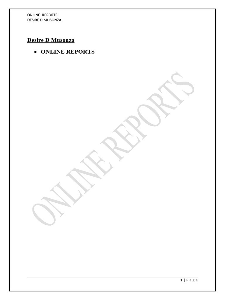 The Project Desire Online Reports | PDF | Software | Computer Hardware