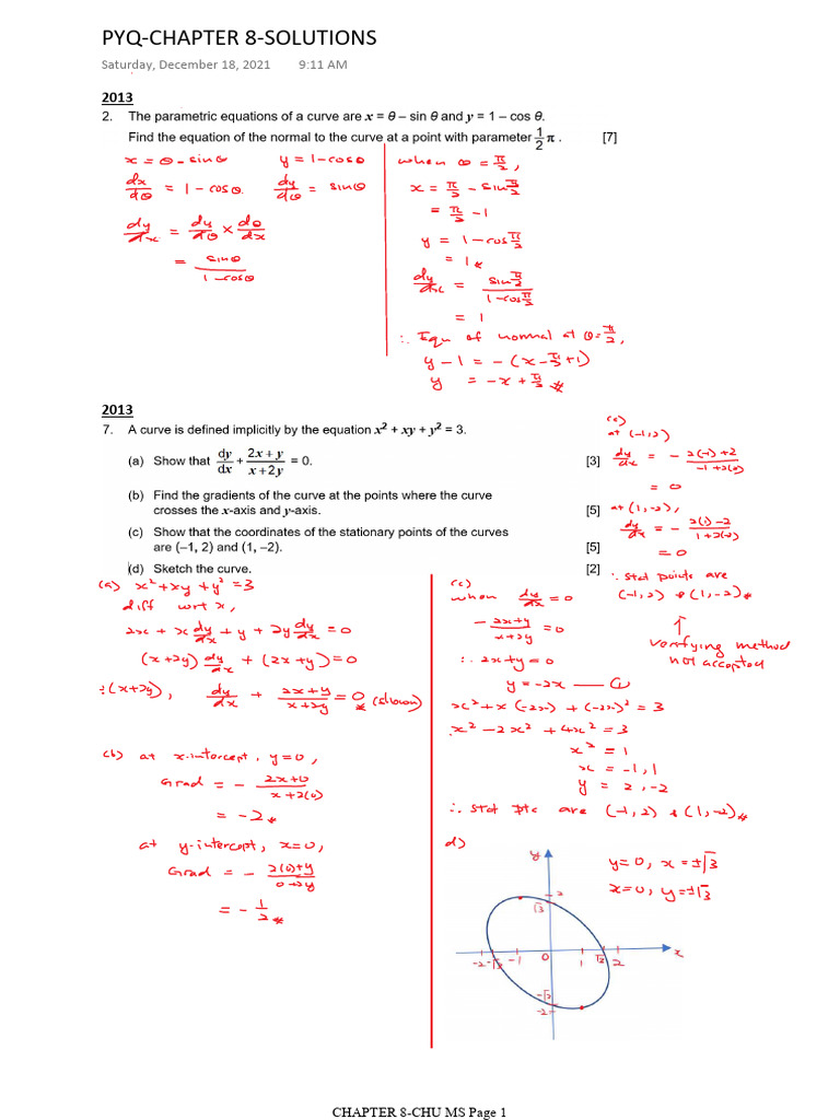 Chapter 8 Solutions for PYQ (2013-2023) | PDF