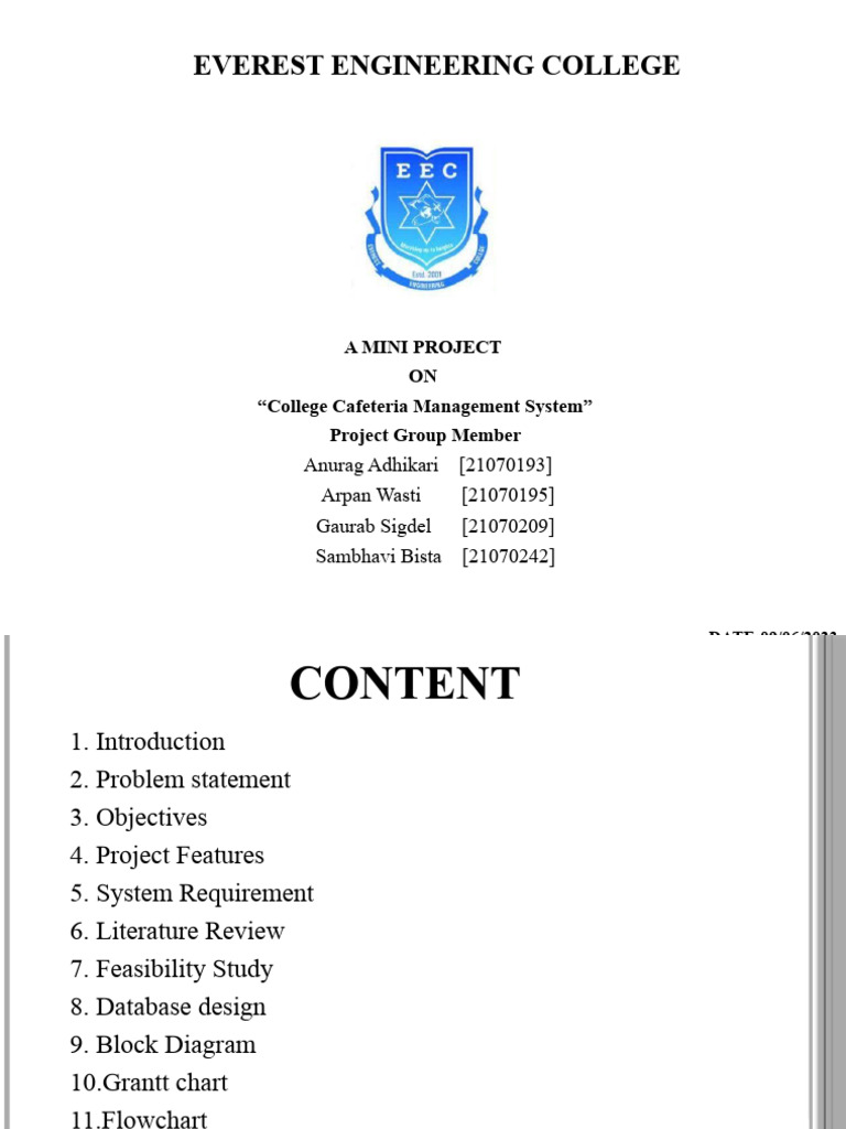 Cafeteria Management System - 1 | PDF | Databases | Inventory