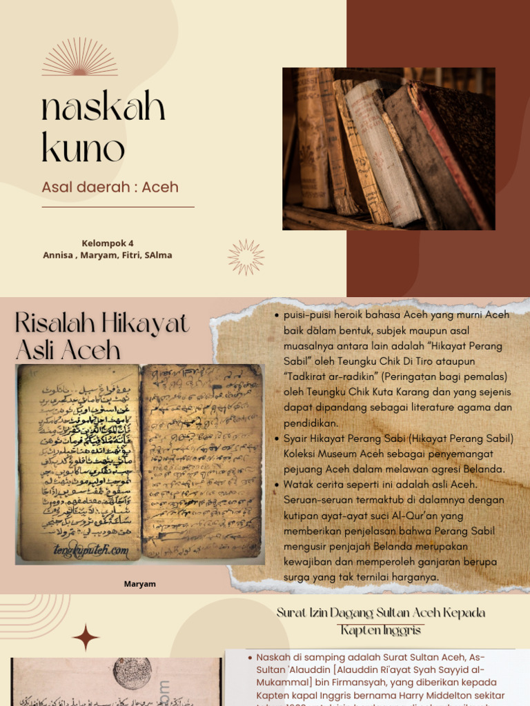 Naskah Kuno Aceh: Hikayat dan Surat Sultan | PDF