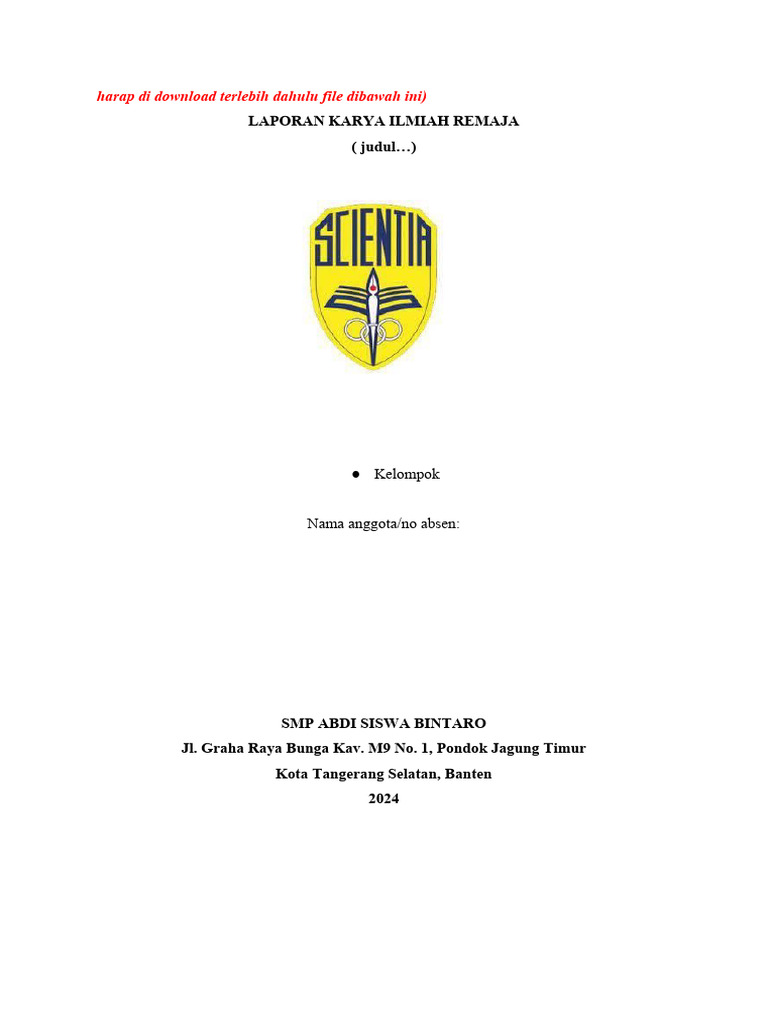 Format Laporan KIR | PDF