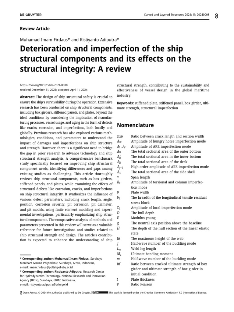 10.1515 - Cls 2024 0008 | PDF | Strength Of Materials | Buckling