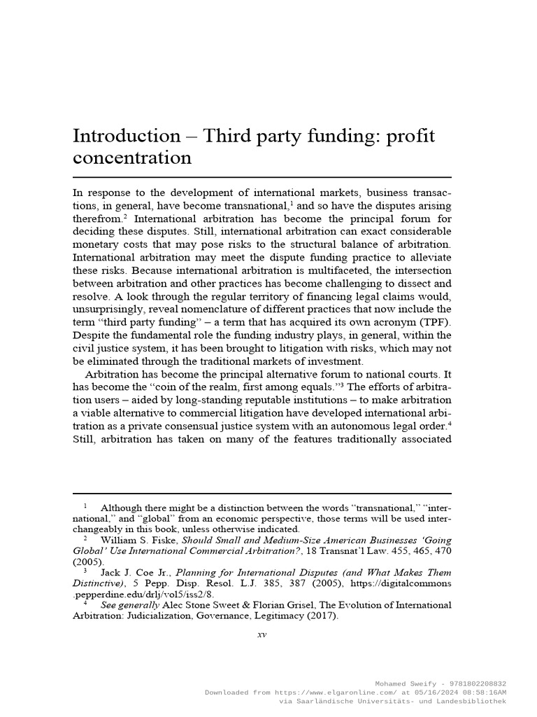 Third Party Funding in International Arbitration BOOK | PDF | Insurance ... Third Party Funding in International Arbitration BOOK | PDF | Insurance ...
