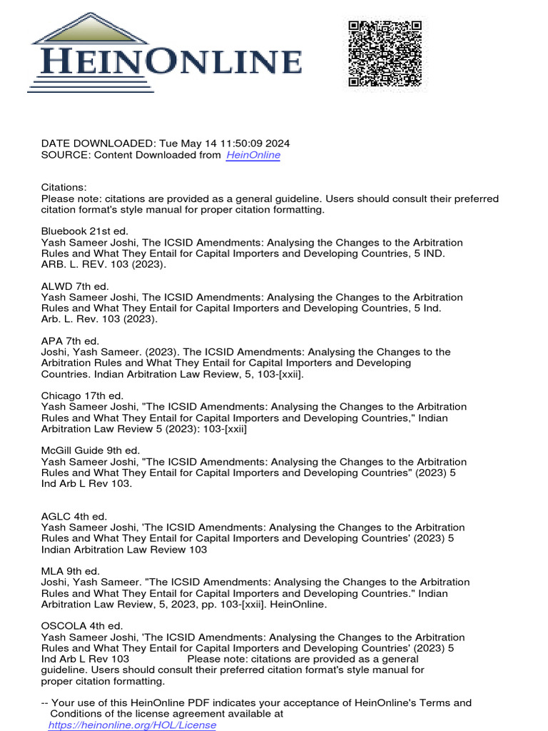 ICSID Rules Changes and Impact On Developping Countries | PDF ...