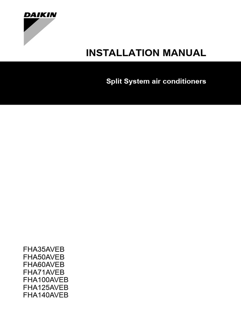 FHA35-140A - 4PEN469440-1B - Installation Manual - English | PDF