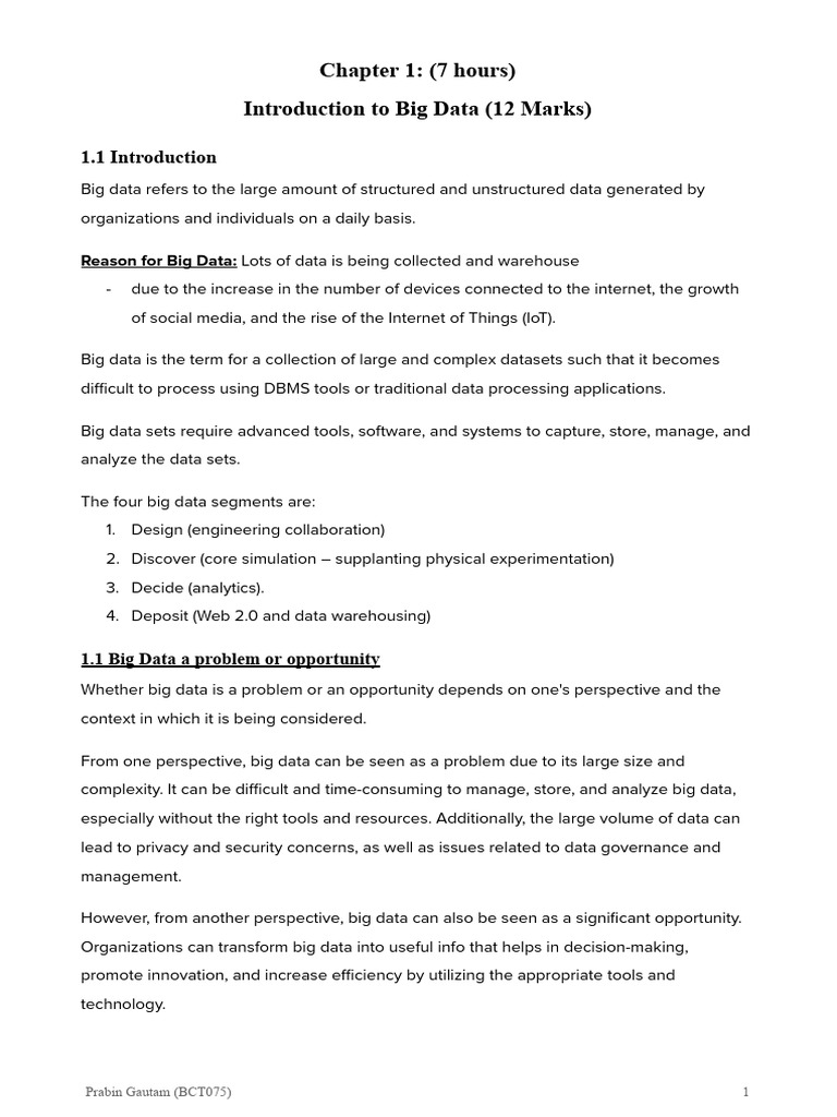 Big Data 1 - 1 | PDF | Big Data | Data Science