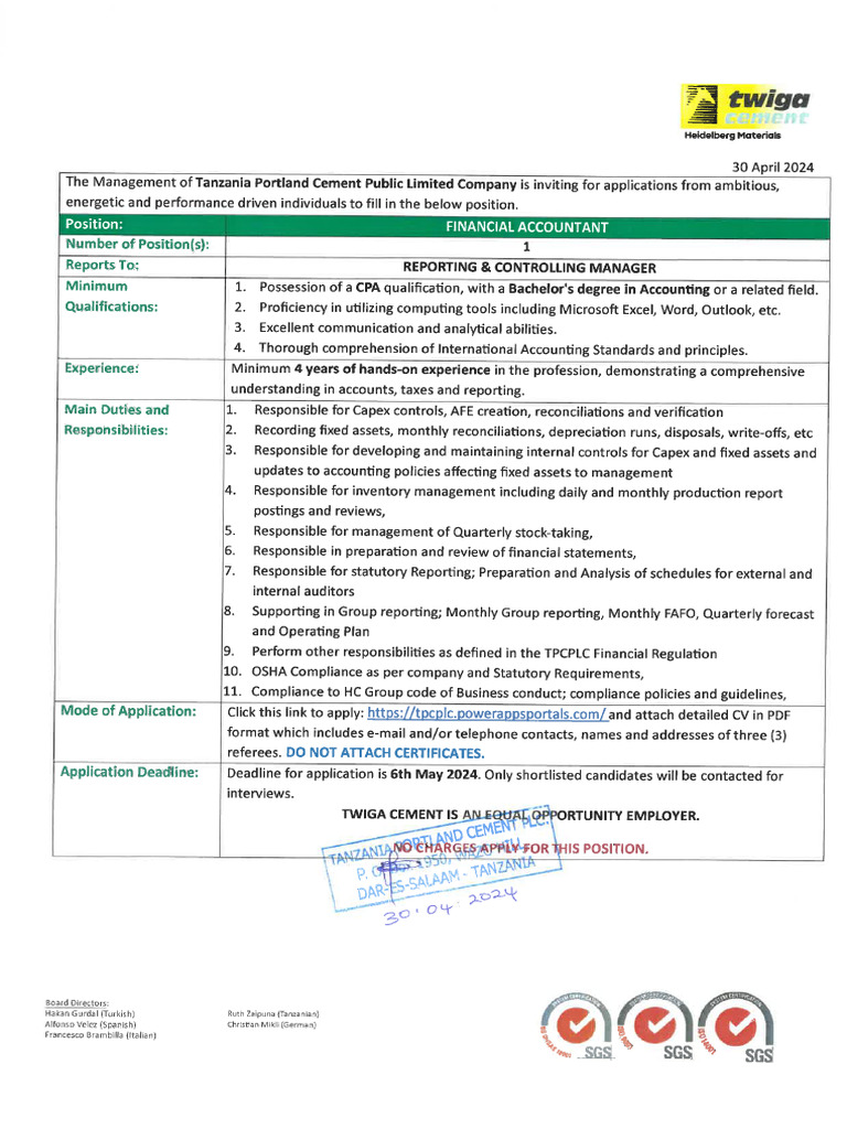Financial Accountant Advert | PDF