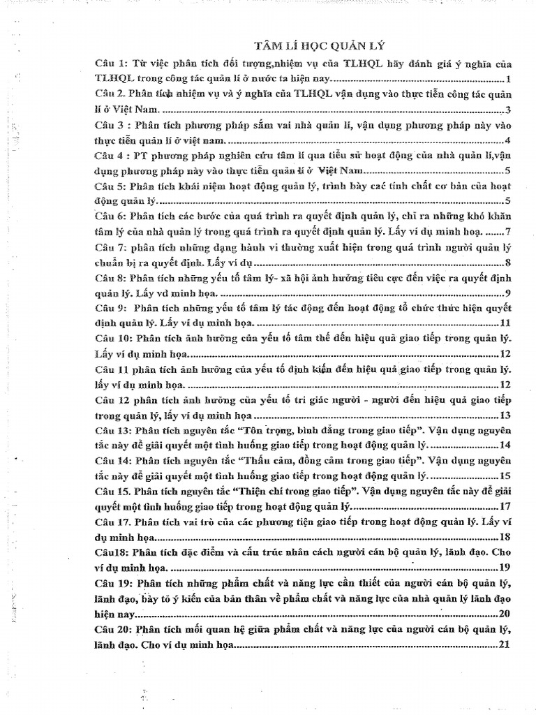 Tam Ly Hoc Quan Ly | PDF