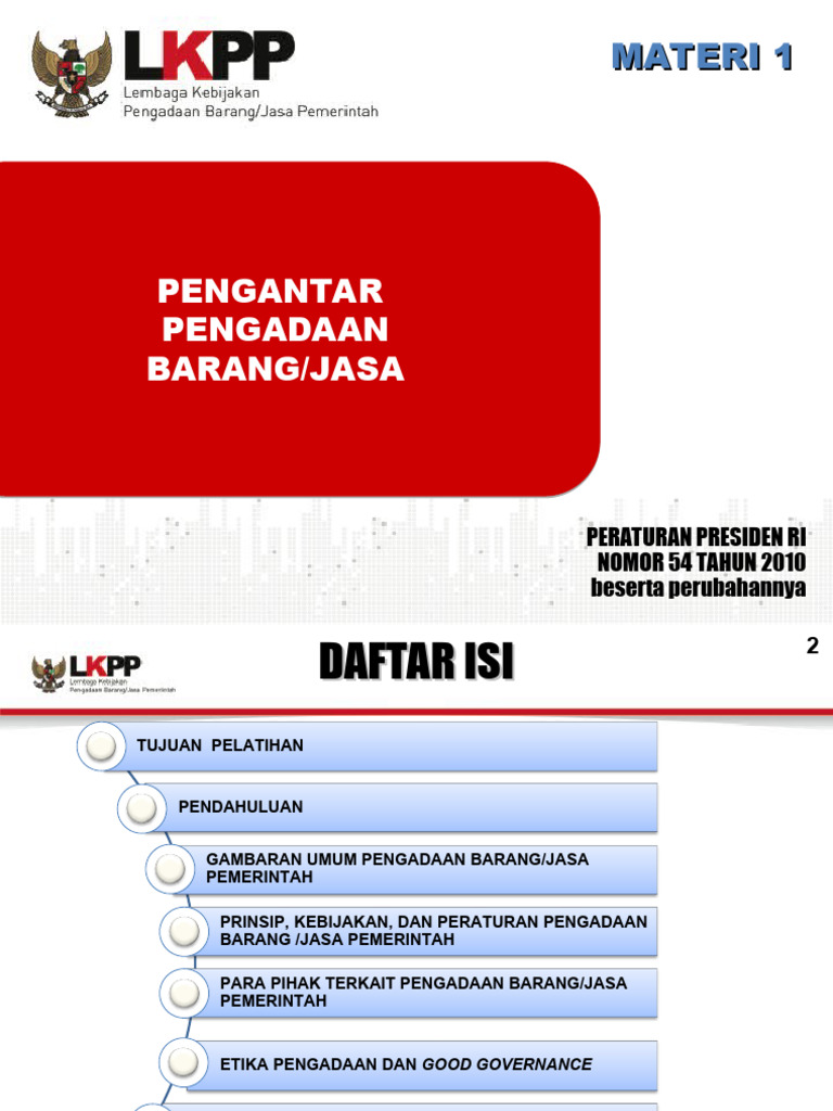 PPBJ-Modul 01 (Materi 01) - Ver.9 - Mei | PDF | Pengelolaan Keuangan & Uang