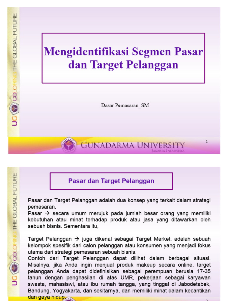 Identifikasi Segmen Pasar dan Pelanggan | PDF | Karier & Perkembangan ...