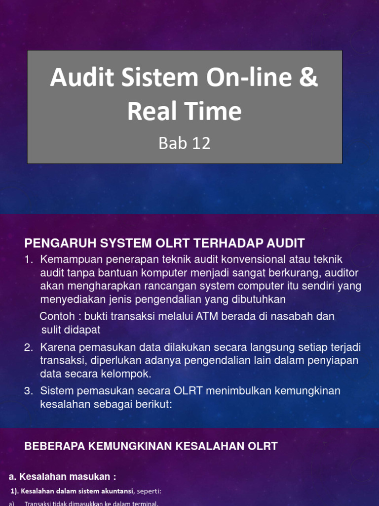 Audit System Olrt | PDF