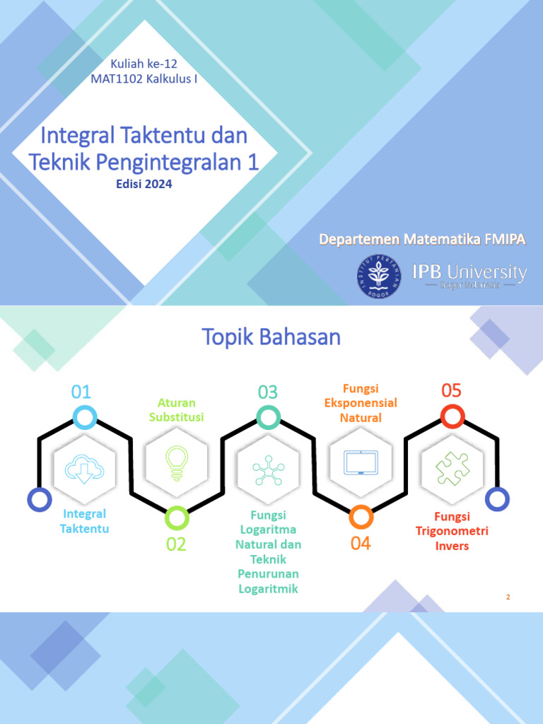 Teknik Pengintegralan dan Integral Taktentu | PDF | Metode & Bahan Ajar