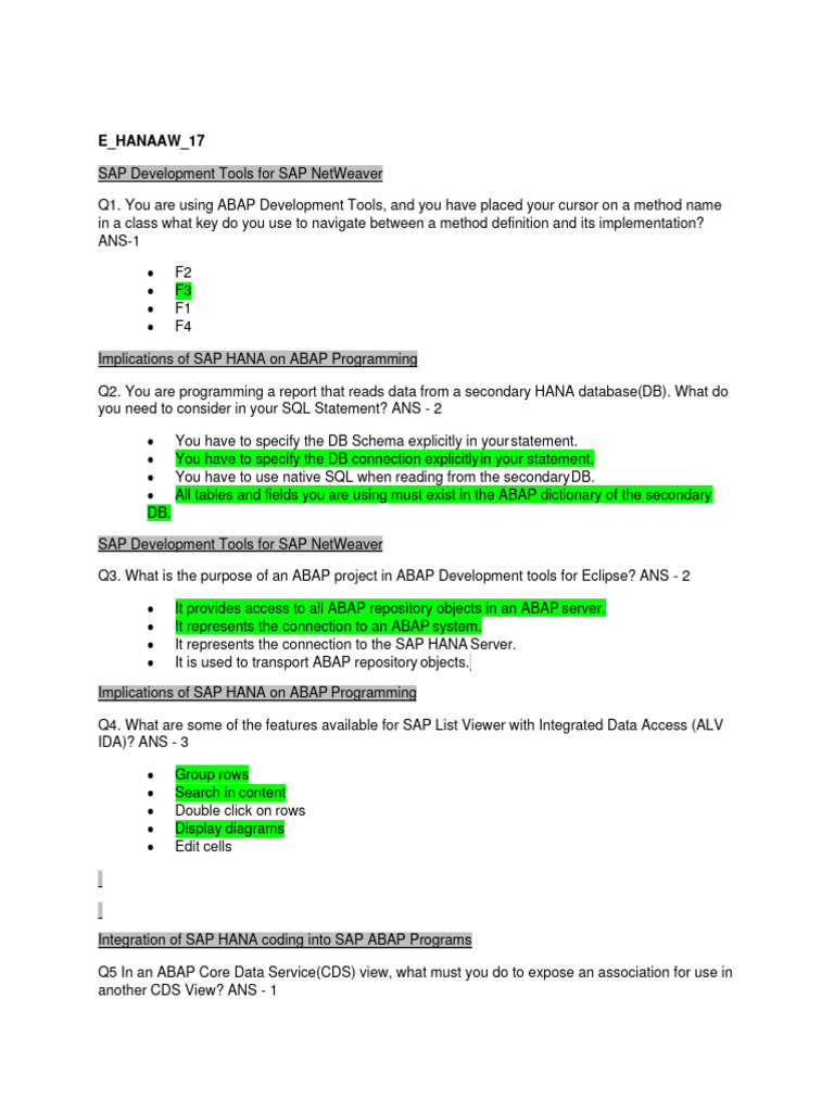 E - HANAAW - 17 Final | PDF | Databases | Sql E - HANAAW - 17 Final | PDF | Databases | Sql