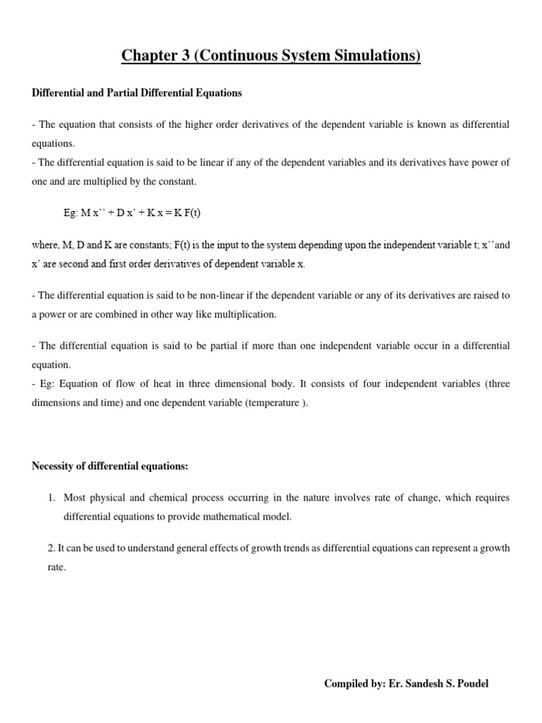 SM 3 (Continuous System Simulations) | PDF | Equations | Amplifier