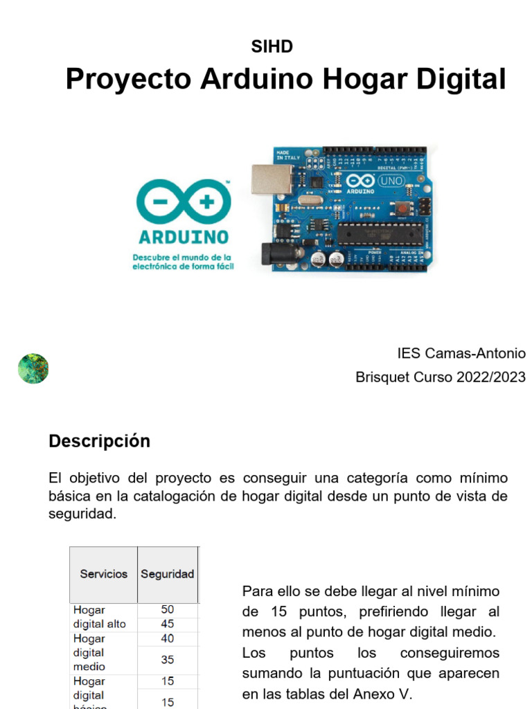 Proyecto Hogar Digital Arduino | Descargar gratis PDF | Sensor