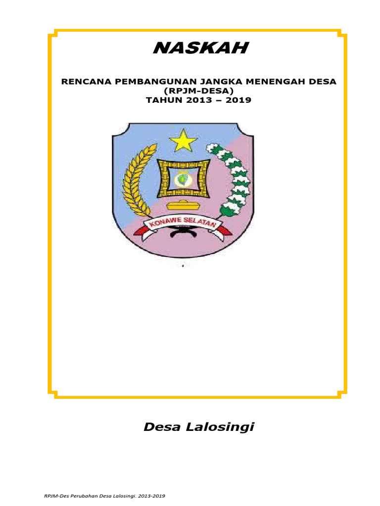 Contoh Rancangan RPJMDes, (Repaired) | PDF