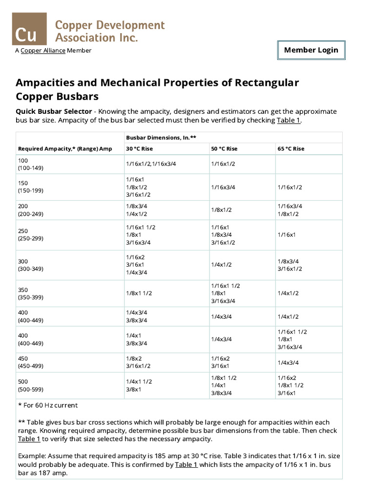 Electrical - Busbar - Table 3 - Quick Busbar Selector | Download Free ...