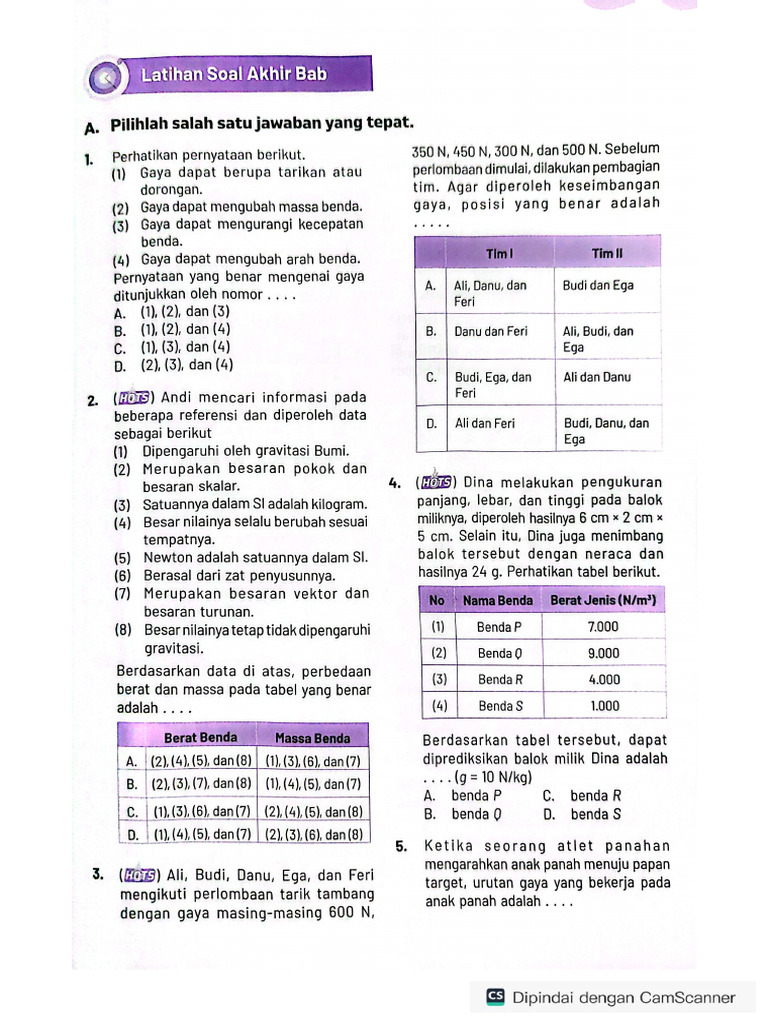 Latihan Soal Gerak Dan Gaya | PDF