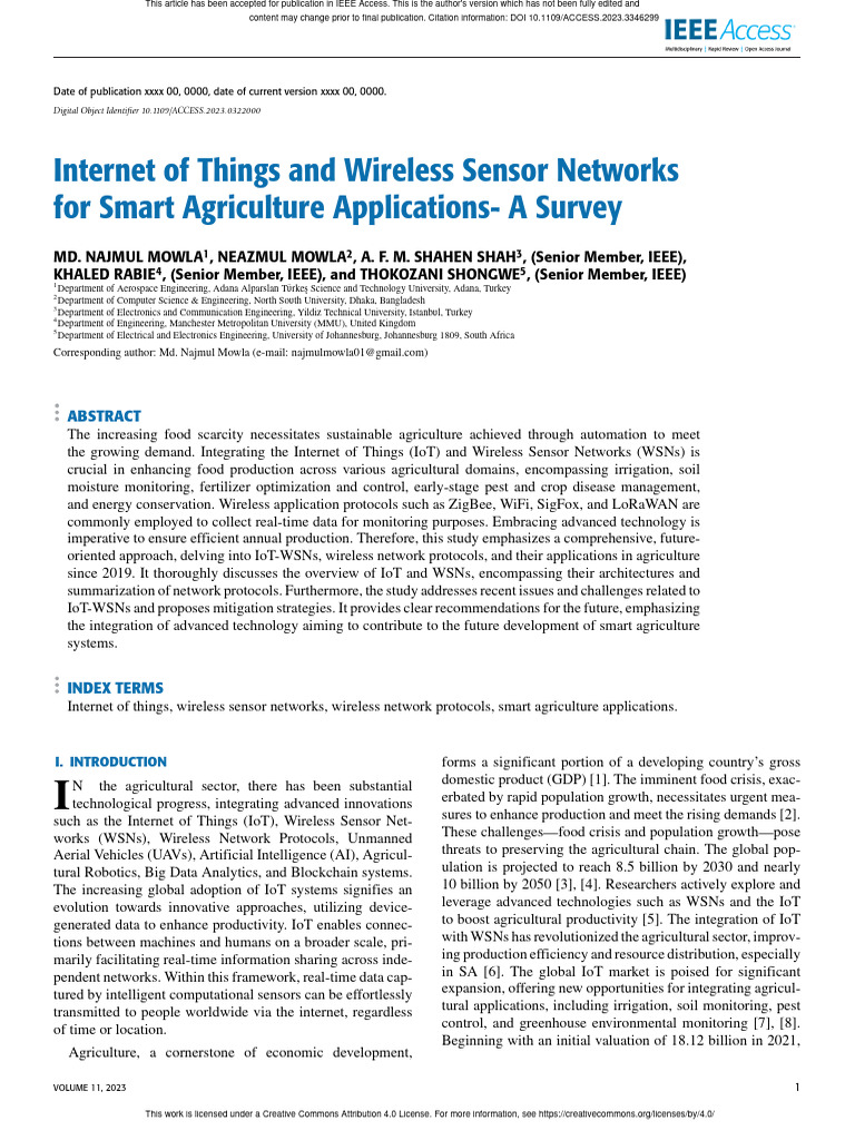 Internet of Things and Wireless Sensor Networks Fo | PDF | Internet Of Things | Wireless Sensor ...